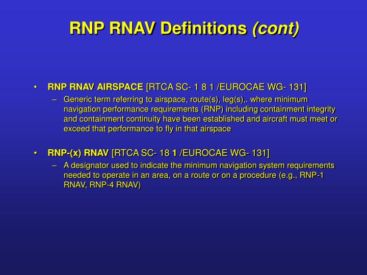 PPT - Required Navigation Performance (RNP, RNP RNAV) PowerPoint ...