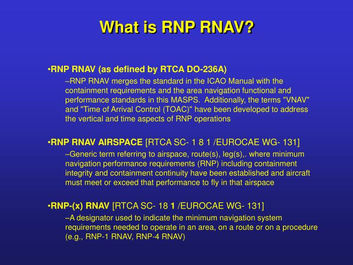 PPT - Required Navigation Performance (RNP, RNP RNAV) PowerPoint ...