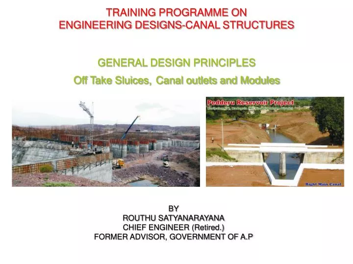PPT - TRAINING PROGRAMME ON ENGINEERING DESIGNS-CANAL STRUCTURES ...