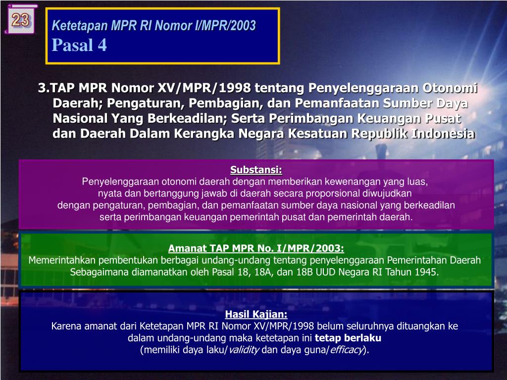 PPT - - K onstitusi - Ketetapan MPR - Keputusan MPR - D inamika ...