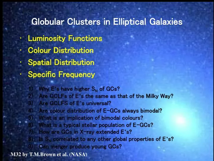 PPT - Globular Clusters in Elliptical Galaxies PowerPoint Presentation ...
