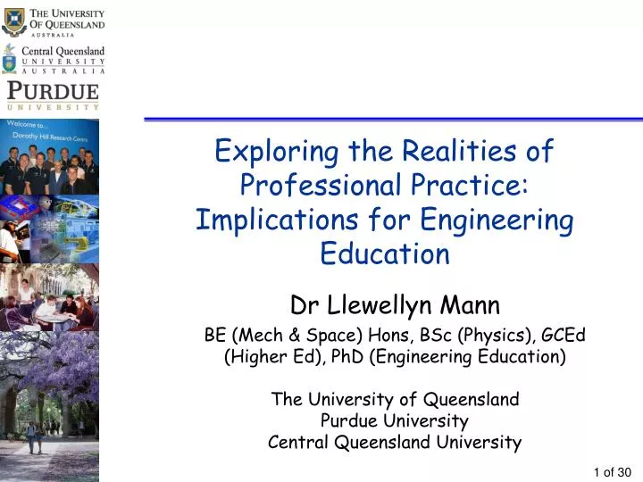 PPT - Exploring the Realities of Professional Practice: Implications ...