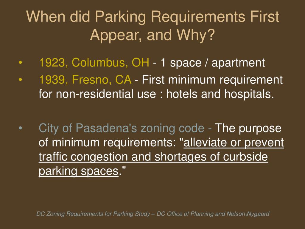 PPT - District of Columbia Zoning Requirements for Parking Study ...
