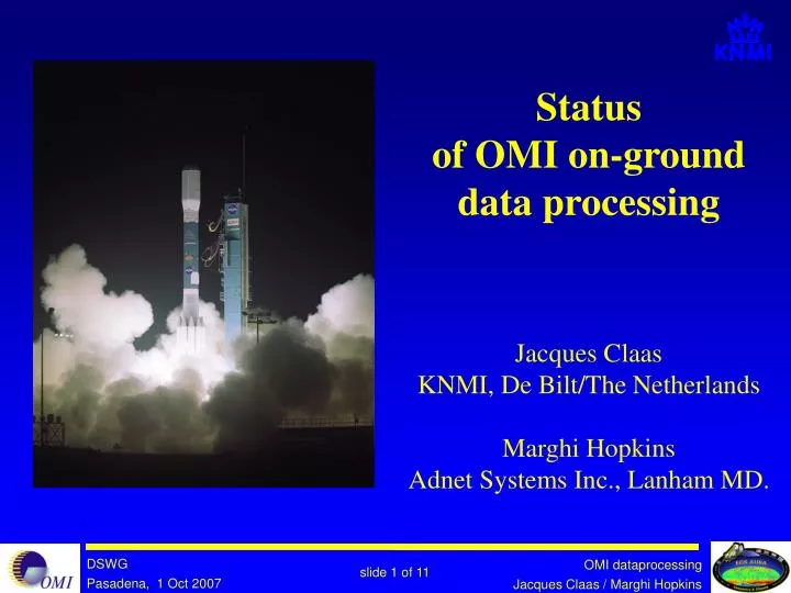PPT - Status of OMI on-ground data processing PowerPoint Presentation ...