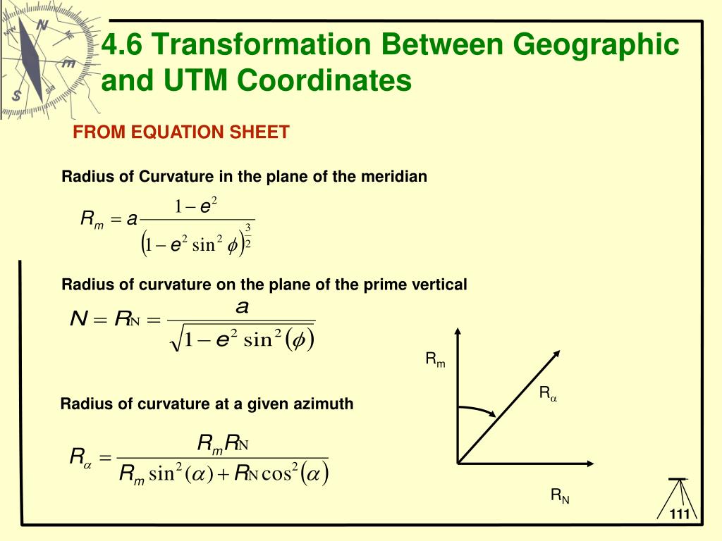 Ppt 4 6 Transformation Between Geographic And Utm Coordinates