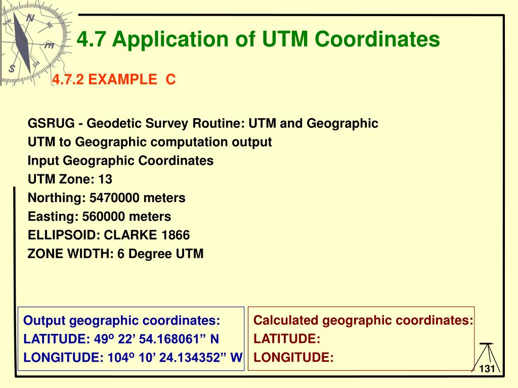 Ppt 4 6 Transformation Between Geographic And Utm Coordinates