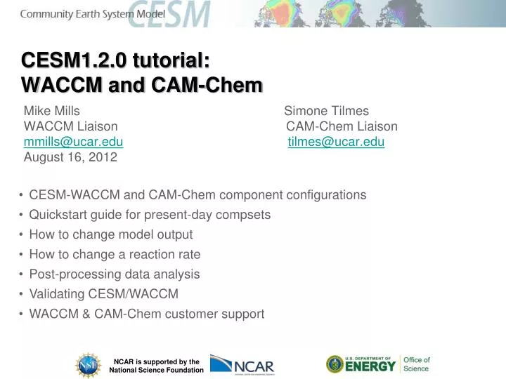 PPT - CESM1.2.0 tutorial: WACCM and CAM-Chem PowerPoint Presentation ...