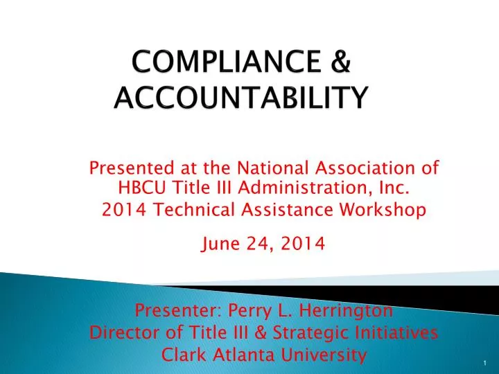 PPT - COMPLIANCE & ACCOUNTABILITY PowerPoint Presentation, free ...