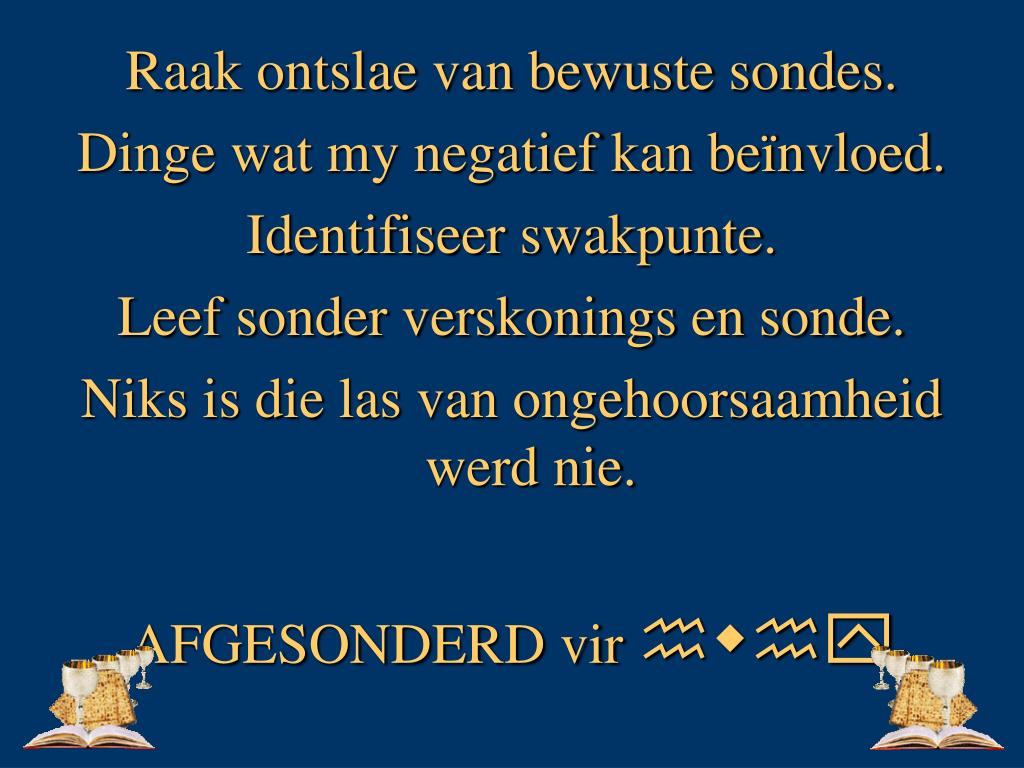 PPT - Die 7 Feeste van God Simbole van ‘n lewe van oorwinning ...