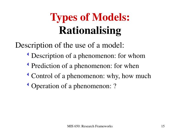 PPT - Role of Frameworks, Role of Models, Types of Model, Research ...
