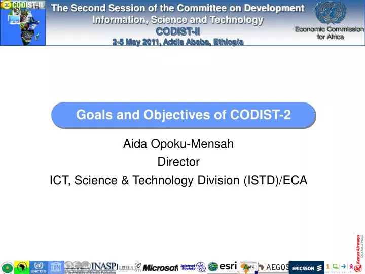PPT - Goals and Objectives of CODIST-2 PowerPoint Presentation, free download - ID:4145292