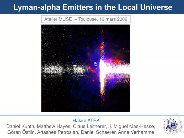 PPT - Lyman-alpha Emitters in the Local Universe PowerPoint ...