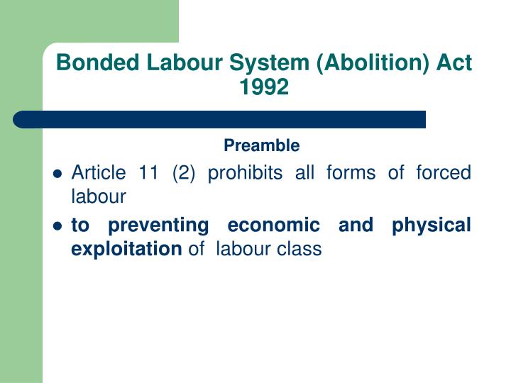 PPT - BONDED LABOUR PowerPoint Presentation - ID:4146075