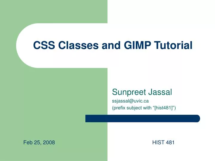 PPT - CSS Classes and GIMP Tutorial PowerPoint Presentation, free ...