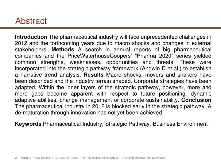 PPT - The Pharmaceutical Industry 2012. A comprehensive Trend Analysis ...