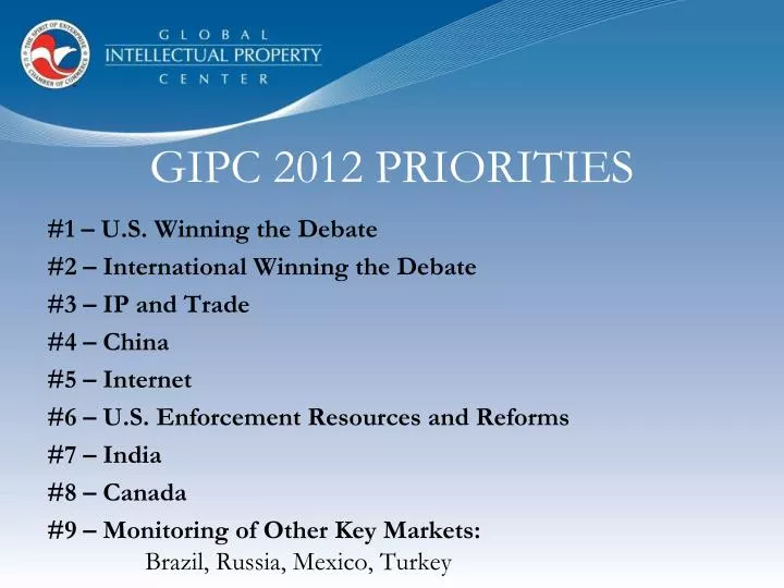 PPT - GIPC 2012 PRIORITIES PowerPoint Presentation, free download - ID ...