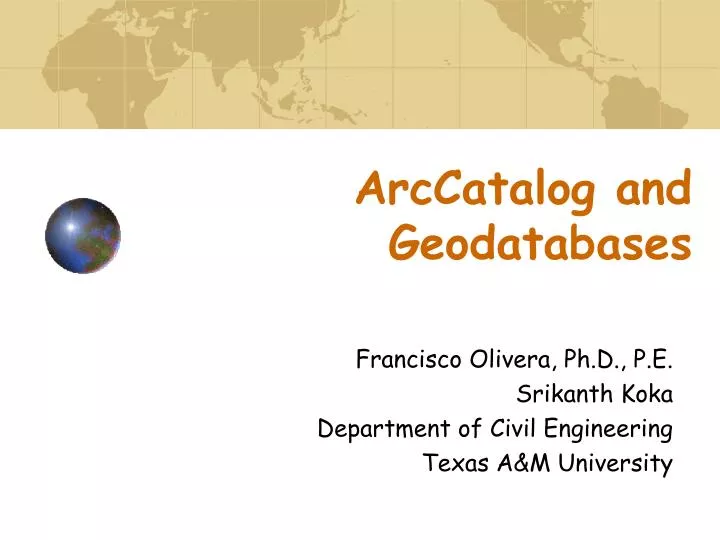 PPT - ArcCatalog and Geodatabases PowerPoint Presentation, free download - ID:4147993