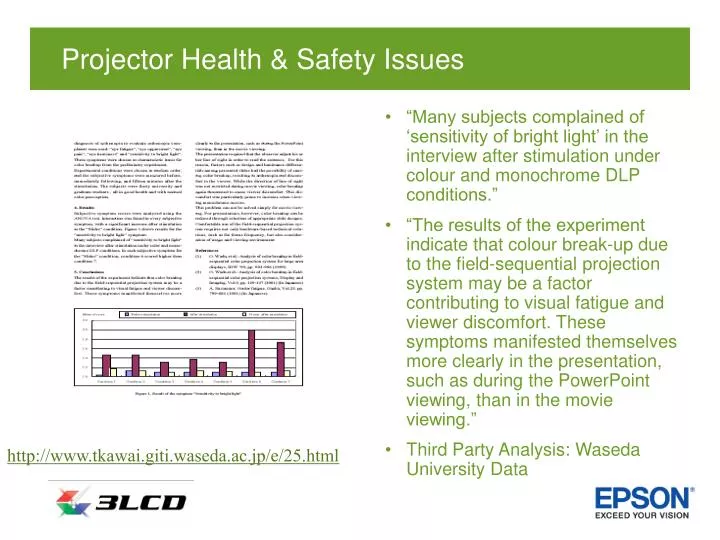 PPT - Projector Health & Safety Issues PowerPoint Presentation, free ...