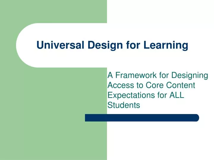 PPT - Universal Design for Learning PowerPoint Presentation, free ...