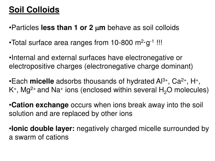 PPT - Soil Colloids and Cation Exchange Capacity PowerPoint ...