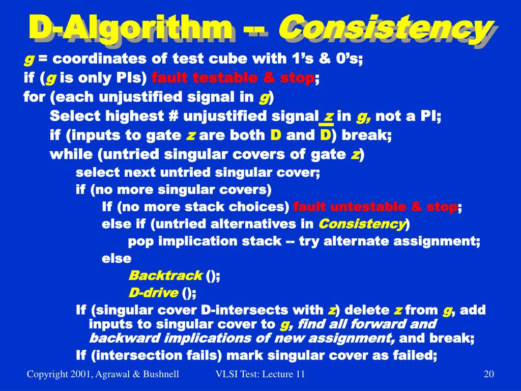 Ppt Lecture 11 Major Combinational Automatic Test Pattern Generation Algorithms Powerpoint