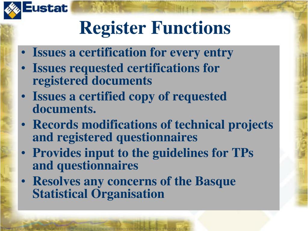 PPT - Register of technical projects and questionnaires in the Basque ...