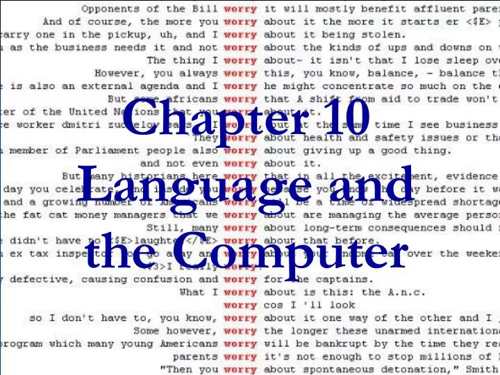 PPT - Chapter 10 Language and the Computer PowerPoint Presentation, free download - ID:4153054