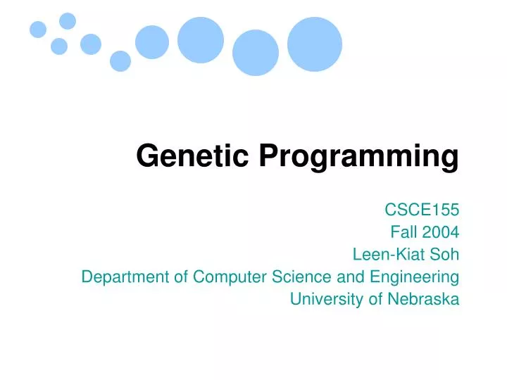PPT - Genetic Programming PowerPoint Presentation, free download - ID:4153119