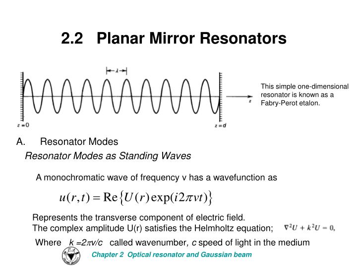 PPT - Chapter 2 Optical Resonator and Gaussian Beam optics PowerPoint ...