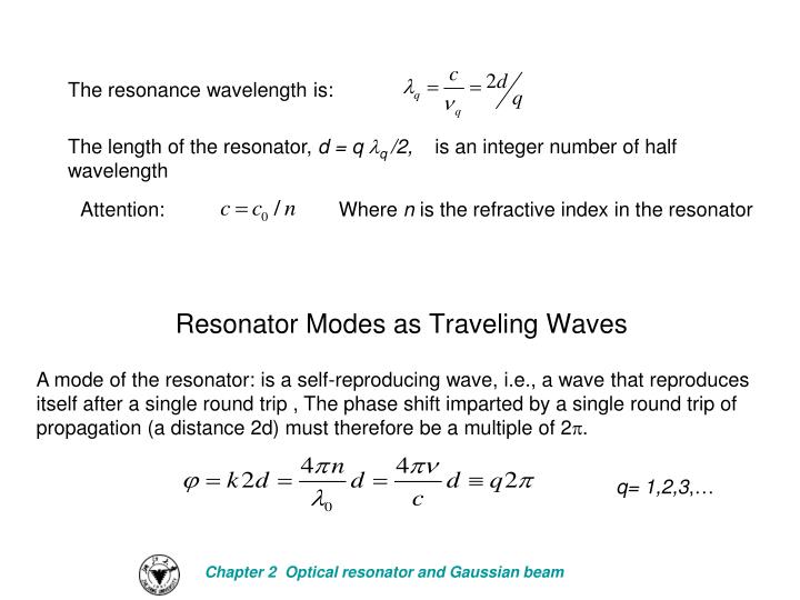 PPT - Chapter 2 Optical Resonator and Gaussian Beam optics PowerPoint ...