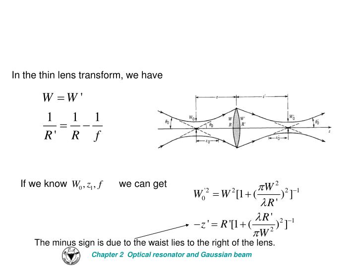 PPT - Chapter 2 Optical Resonator and Gaussian Beam optics PowerPoint ...
