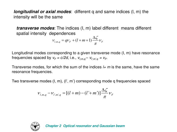 PPT - Chapter 2 Optical Resonator and Gaussian Beam optics PowerPoint ...