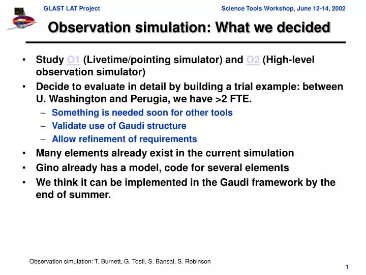 PPT - Observation simulation: What we decided PowerPoint Presentation ...