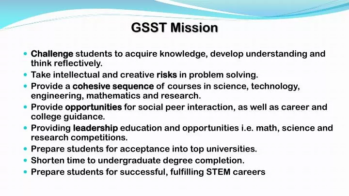 PPT - GSST Mission PowerPoint Presentation, free download - ID:4154538