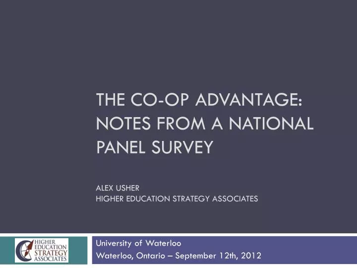 PPT - University of Waterloo Waterloo, Ontario – September 12th, 2012 ...