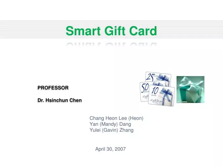 PPT - Smart Gift Card PowerPoint Presentation, free download - ID:4155088