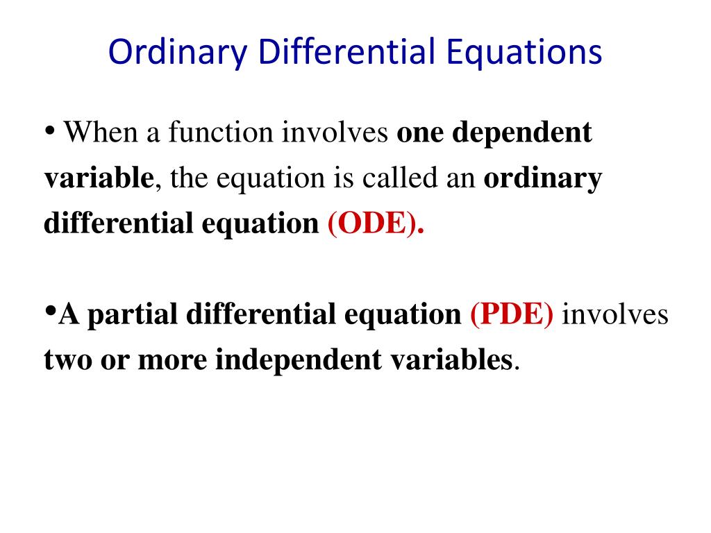 Ppt Part 7 Ordinary Differential Equations Odes Powerpoint