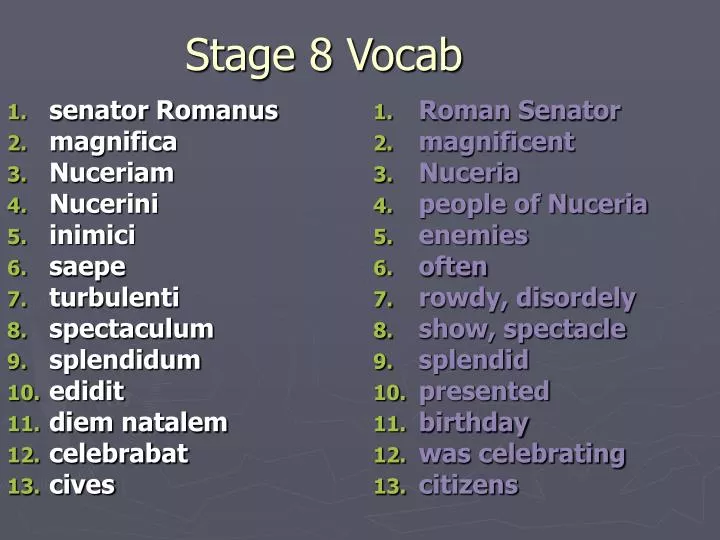 PPT - Stage 8 Vocab PowerPoint Presentation, free download - ID:4157904