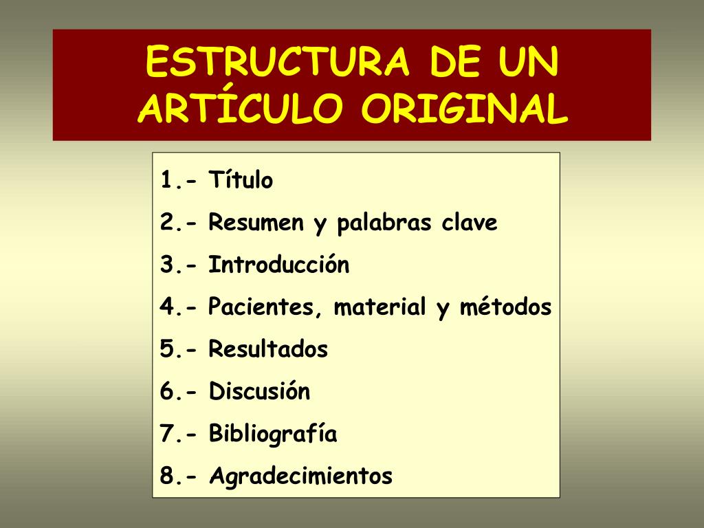 Estructura De Un Articulo Estructura De Un Articulo