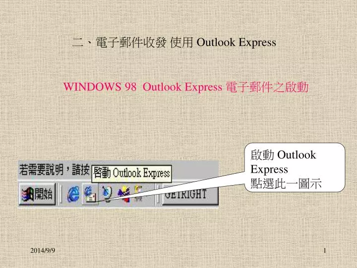 PPT - WINDOWS 98 Outlook Express 電子郵件之啟動 PowerPoint Presentation - ID ...