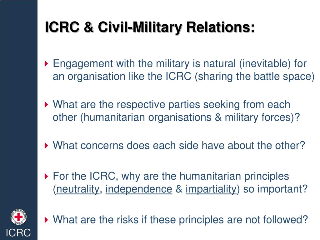 PPT - THE INTERNATIONAL COMMITTEE OF THE RED CROSS (ICRC) & CIVIL ...