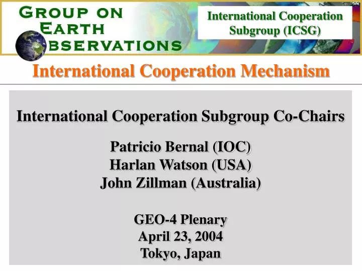 PPT - International Cooperation Mechanism PowerPoint Presentation, free ...