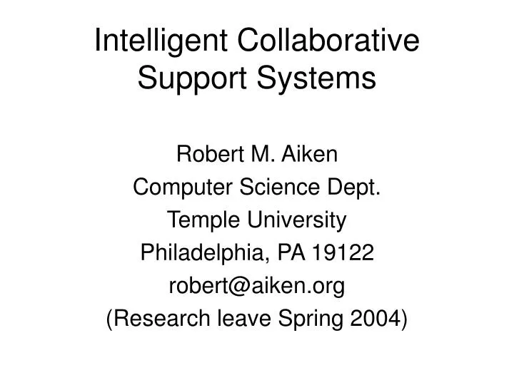 PPT - Intelligent Collaborative Support Systems PowerPoint Presentation ... PPT - Intelligent Collaborative Support Systems PowerPoint Presentation ...