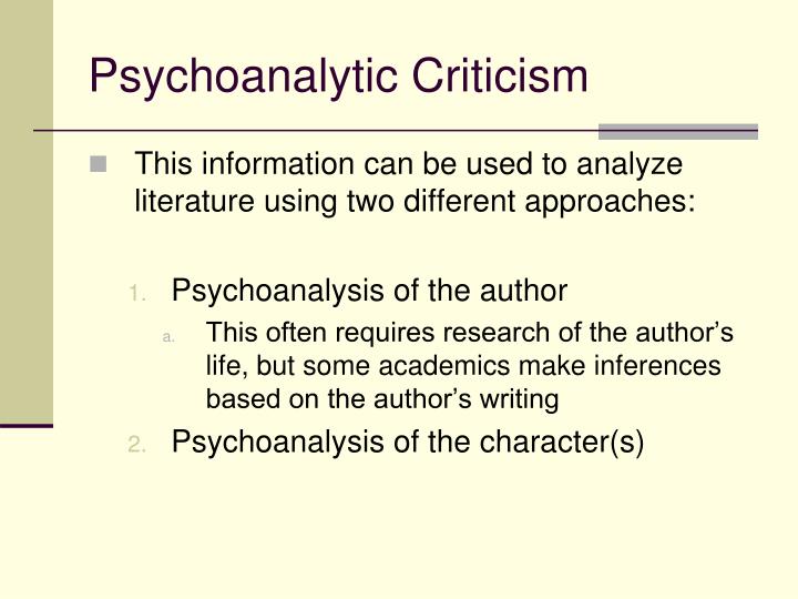 PPT - Psychoanalytic Criticism PowerPoint Presentation - ID:4160739
