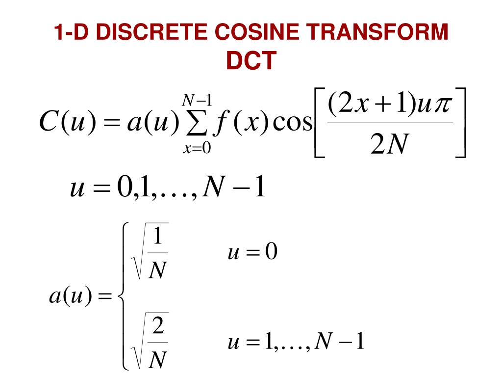PPT - 1-D DISCRETE COSINE TRANSFORM DCT PowerPoint Presentation, free ... PPT - 1-D DISCRETE COSINE TRANSFORM DCT PowerPoint Presentation, free ...