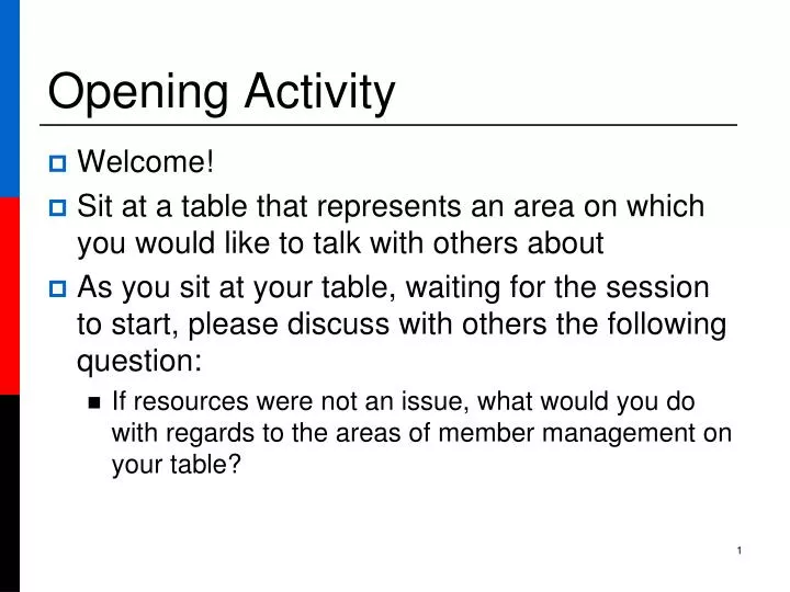 PPT - Opening Activity PowerPoint Presentation, free download - ID:4160895