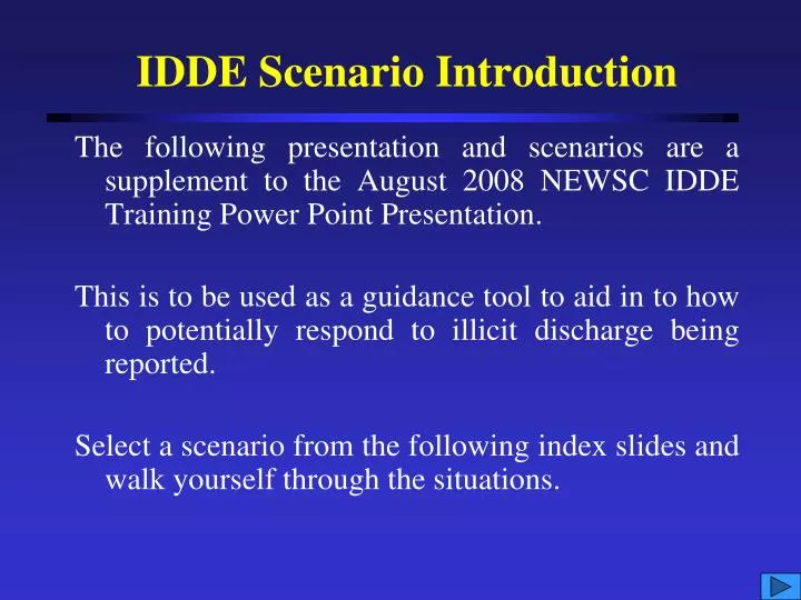 PPT - IDDE Scenario Introduction PowerPoint Presentation, free download ...