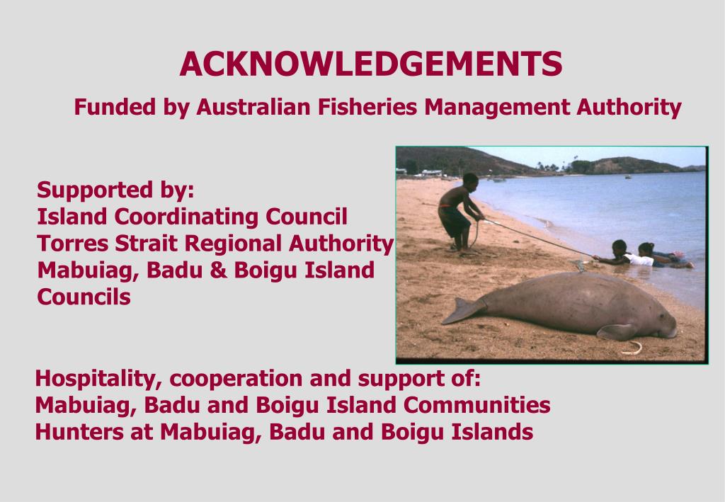 PPT - Evidence that the dugong harvest in Torres Strait is too high to ...