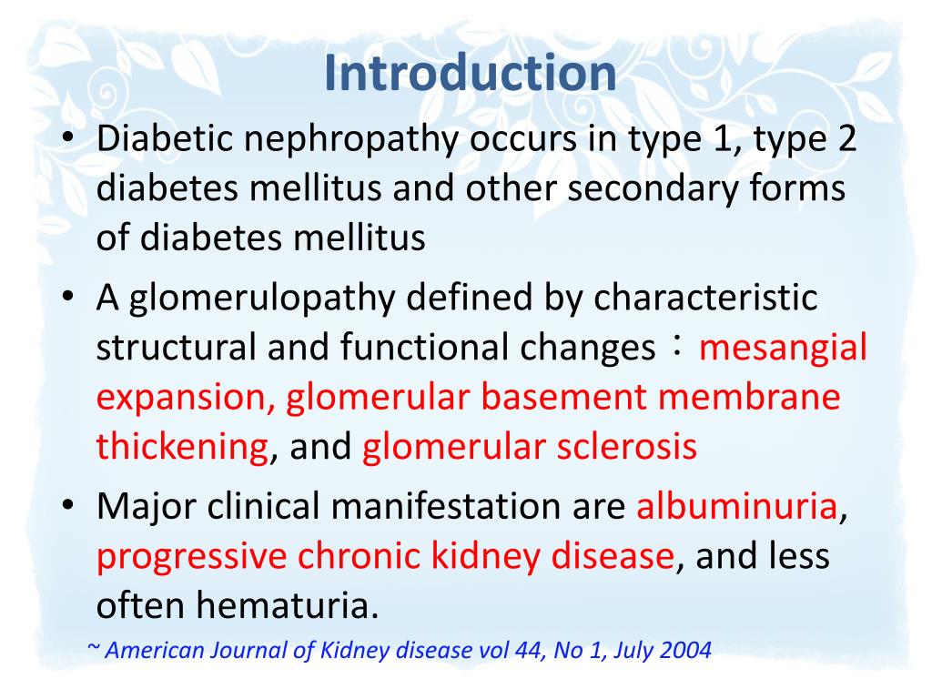 Ppt Diabetic Nephropathy Powerpoint Presentation Free Download Id