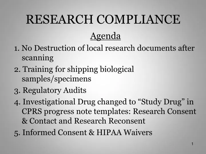 PPT - RESEARCH COMPLIANCE PowerPoint Presentation, free download - ID:4162373